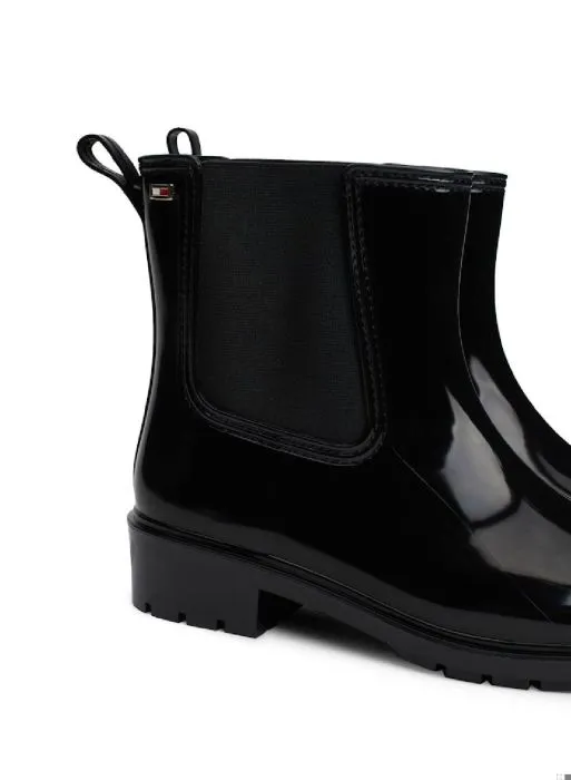 خرید بوت بارانی زنانه تامی هیلفیگر مدل patent cleat مشکی اصل و اورجینال ...